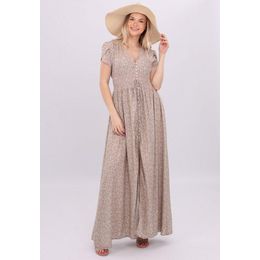 YC Fashion & Style Sommerkleid "Blumiges Viskose Maxikleid mit Seitenschlitz" Alloverdruck