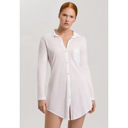 Hanro Nachthemd Cotton Deluxe mit Hemdkragen und Knopfleiste sowie Brusttasche LUXUS