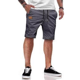 JMIERR Arbeitsshorts Kurze Hosen Herren Shorts Herren Sommer Baumwolle Chino S-2XL (mit Bindegürtel) in Unifarbe