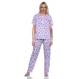 EloModa Pyjama Damen Pyjama lange-hose mit kurzarm-Shirt Schlafanzug; Gr. M L XL 2XL (2 tlg)