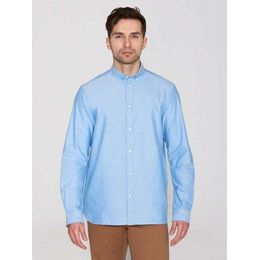 KnowledgeCotton Apparel Langarmhemd HARALD Small Owl Oxford Regular Fit Shirt