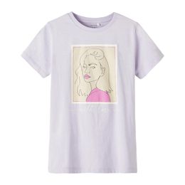 name it - T-Shirt NKFBRIGITA - WITH LOVE in purple heather, Gr.146/152