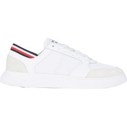 Tommy Hilfiger Sneaker, Leder-Details, Mesh, für Herren, weiß, 43