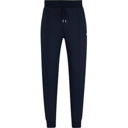 BOSS Loungewear-Hose, Tapered Fit, Ziernähte, für Herren, blau, M