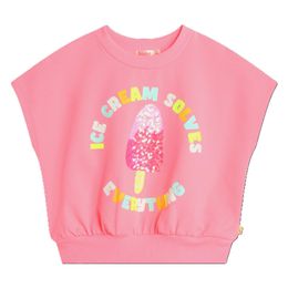 Billieblush T-Shirt, Rippbund, Pailletten, für Kinder, pink, 128