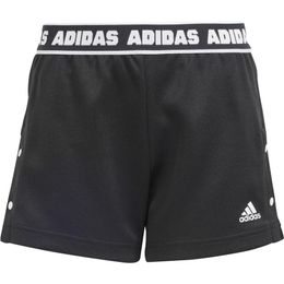 Adidas Shorts, Gummibund, seitliche Druckknöpfe, für Kinder, schwarz, 140