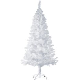 TecTake Weihnachtsbaum künstlich mit Metallständer weiß - 180 cm