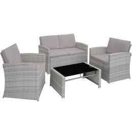 TecTake Rattan Lounge Lucca - grau-meliert/grau