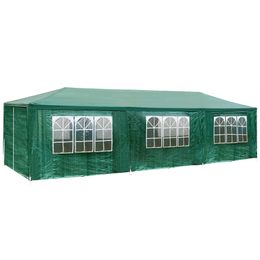 TecTake Pavillon Elasa 9x3m mit 8 Seitenteilen - grün