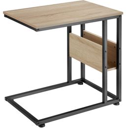 TecTake Beistelltisch Wigan 55x36,5x60cm - Industrial Holz hell, Eiche Sonoma