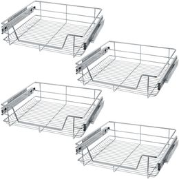 TecTake 4 Teleskopschubladen für Küchen- und Schlafzimmerschränke - 60 cm