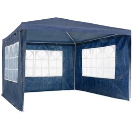 TecTake Pavillon Baraban 3x3m mit 3 Seitenteilen - blau