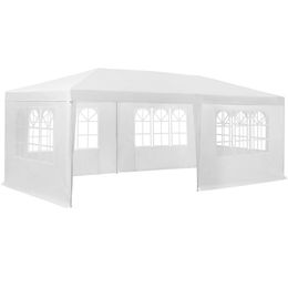 TecTake Pavillon Vivara 6x3m mit 5 Seitenteilen - weiß