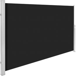 TecTake Aluminium Seitenmarkise ausziehbar mit Aufrollmechanismus - 180 x 300 cm, schwarz