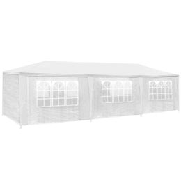 TecTake Pavillon Elasa 9x3m mit 8 Seitenteilen - weiß