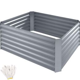 TecTake Hochbeet Salvia 600l verzinkt 120x90x57cm - silber