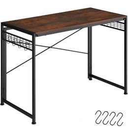 TecTake Schreibtisch Paterson klappbar 102x51x77cm - Industrial Holz dunkel, rustikal