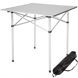 TecTake Camping Klapptisch aus Aluminium inkl. Tasche 70x70x70cm - grau