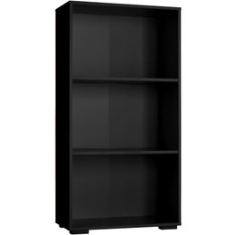 TecTake Bücherregal Lexi 3 Fächer 60x30x115cm - schwarz