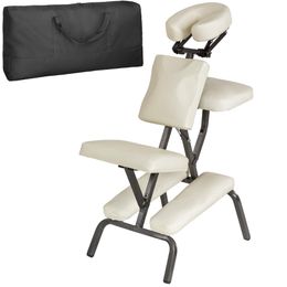 TecTake Massagestuhl aus Kunstleder - beige