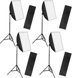 TecTake 4er Set Studioleuchte mit Softbox, Stativ und Tasche - schwarz