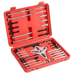 TecTake Universal Lenkradabzieher Set 46-tlg. - rot