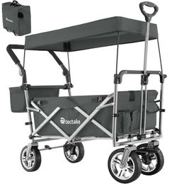 TecTake Faltbarer Bollerwagen Nico mit Tragetasche Belastbarkeit 80kg - grau