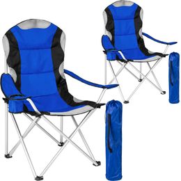 TecTake 2 Campingstühle mit Polsterung - blau