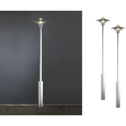 Konstsmide 2er Set Wegeleuchten Gartenlaterne MODENA galv. Stahl, E27, Höhe 225 cm, IP44