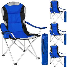 TecTake 4 Campingstühle mit Polsterung - blau