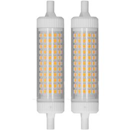 2 Stück R7S LED-Glühbirne, 118 mm, dimmbar, 15 w, 154 LEDs, doppelseitiges Flutlicht für Zuhause, Nachtwerbung, Beleuchtung, 220 v, warmes Licht