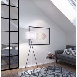etc-shop - Stehlampe Deckenfluter Stehleuchte Wohnzimmerleuchte Stativ Textil weiß h 160 cm