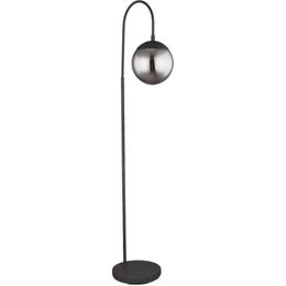 etc-shop Design Steh Lampe Filament Glas Kugel schwarz matt Stand Bogen Leuchte im Set inkl. led Leuchtmittel