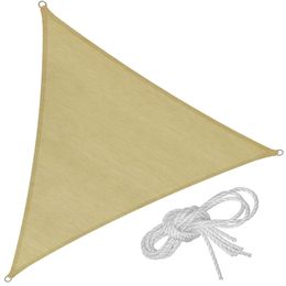 TecTake Polyethylen Sonnensegel dreieckig beige - 600 x 600 x 600 cm