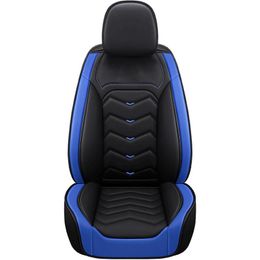 1-Sitzer Autositzbezüge aus pu Leder -Schwarz + Blauer Rand Fantablau