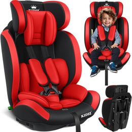 Autokindersitz Kinderautositz Gruppe 1+2+3 9-36 kg 5-Punkt-Sicherheitsgurt Autositz Kindersitz Einstellbare Kopfstütze Mitwachsend Rot - Rot - Kidiz