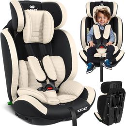 Kidiz® Autokindersitz Kindersitz Kinderautositz Autositz Sitzschale 9 kg - 36 kg 1-12 Jahre Gruppe 1/2 / 3 universal zugelassen nach ECE R44 Beige