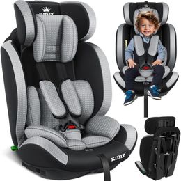 Kidiz Autokindersitz Kindersitz Kinderautositz Autositz Sitzschale 9 kg - 36 kg 1-12 Jahre Gruppe 1/2 / 3 universal zugelassen nach ece R44 Grau - Grau