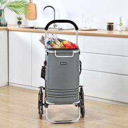 en.casa® en.casa Treppensteiger Einkaufstrolley Neef 41 Liter bis 20 kg Dunkelgrau