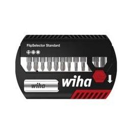 wiha Bit-Satz FlipSelector Standard, PH / PZ / TX schwarz/rot, 15-teilig, mit Gürtelclip Anzahl Teile: 15 -teilig Profile: Innen-TORX T, Kreuzschlitz (PH), Kreuzschlitz Pozidriv (PZ) Behälter: Kunststoff-Klappbox