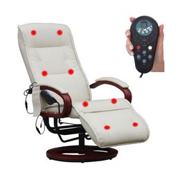 MCW Relaxsessel Terni II mit Massage ~ Leder, creme