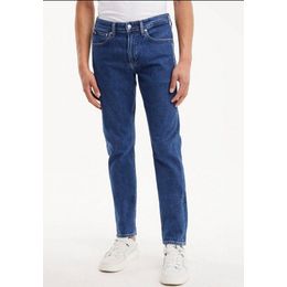 Calvin Klein Jeans Tapered-fit-Jeans SLIM TAPER mit Calvin Klein Leder-Badge, blau