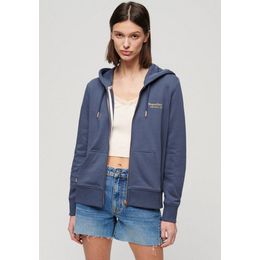 Superdry Kapuzensweatjacke SU-ESSENTIAL LOGO ZIPHOOD UB, blau