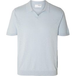 Selected Poloshirt, Leinenanteil, für Herren, blau, M
