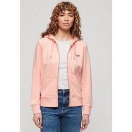 Superdry Kapuzensweatjacke SU-ESSENTIAL LOGO ZIPHOOD UB, rosa