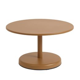 muuto - Linear Steel Outdoor Kaffeetisch, Ø 70 x H 40 cm, burnt orange RAL 8001