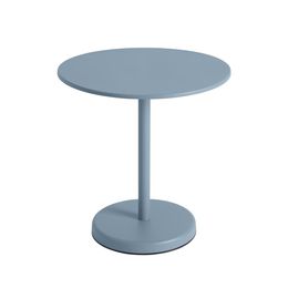 muuto - Linear Steel Bistrotisch Outdoor, Ø 70 x H 73 cm, hellblau