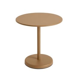 muuto - Linear Steel Bistrotisch Outdoor, Ø 70 x H 73 cm, burnt orange