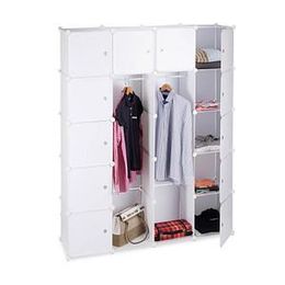 Relaxdays Kleiderschrank, 10021971_49 weiß, transparent 145,0 x 36,5 x 180,0 cm