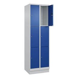 C+P CP Schließfachschrank Classic PLUS enzianblau, lichtgrau 080020-203 S10003, 6 Schließfächer 60,0 x 50,0 x 195,0 cm